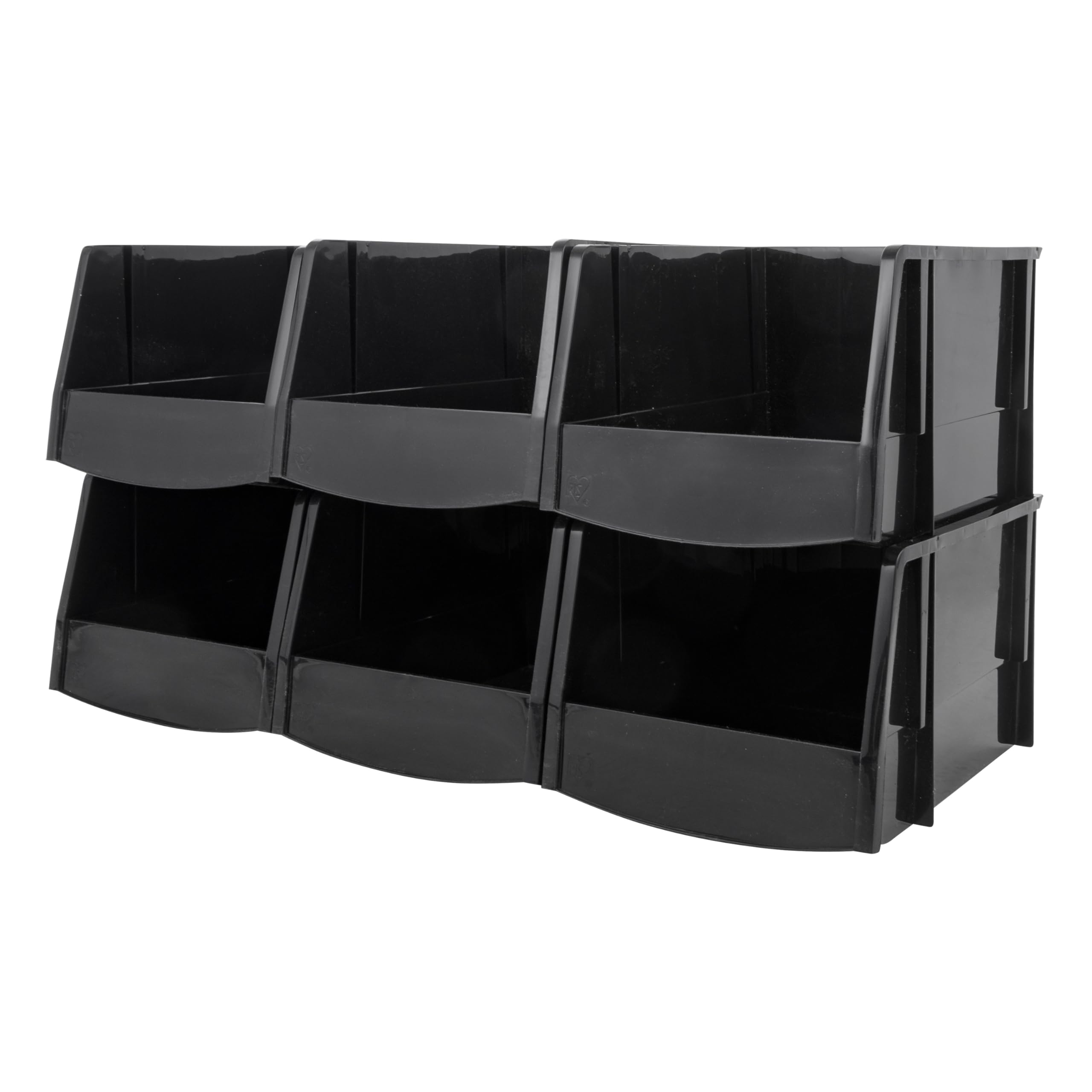 Amazon.com: IRIS USA Stackable Storage Bins Open Front, 6 Pack, Plastic ...