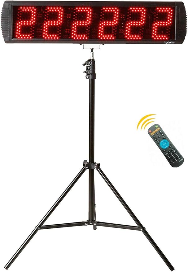 Amazon.com: GAN XIN Portable 5'' High 6 Digits LED Race Clock with Tripod for Running Events ...