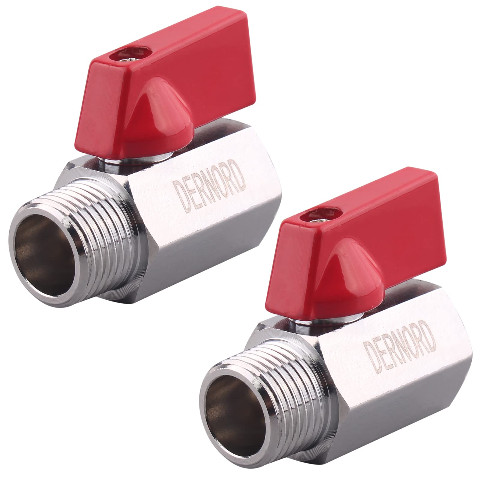 Snapklik.com : DERNORD Brass Mini Ball Valve NPT Thread,Chrome Plated