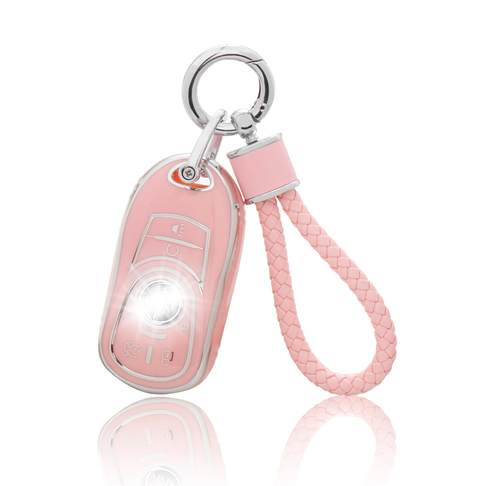 Amazon.com: YO&YOYE for Buick Key Fob Cover with Keychain, Pink Soft ...
