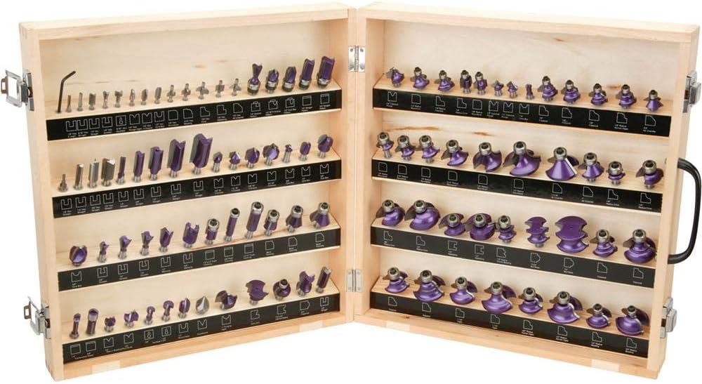 Grizzly H6072 Master Cabinet Maker Router Bit Set, 99-Piece - Door And ...