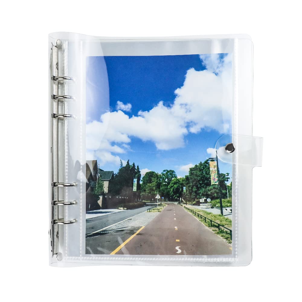White Clear PVC Kpop Photocard Binder Loose Leaf 6-Ring Wide A5 ...