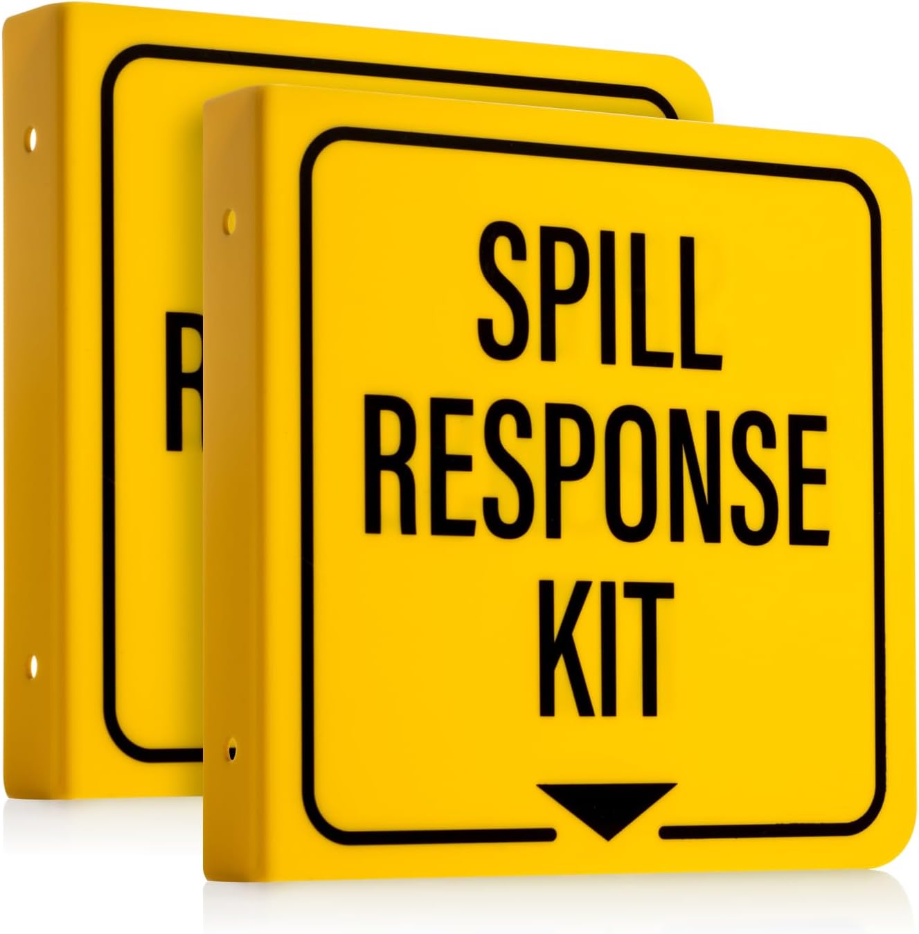 Spill Kit Sign 2pk | Wall Mount Spill Response Biohazard Clean Up Kit ...
