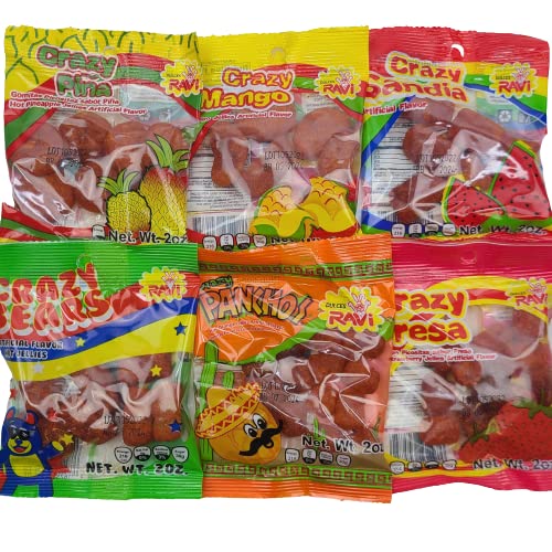 Amazon.com: Dulces Ravi Crazy Bundle - Six Different 2 oz Bags of ...
