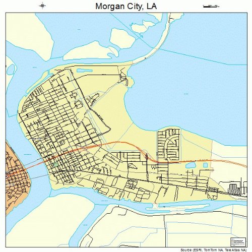 Amazon.com : Large Street & Road Map of Morgan City, Louisiana LA ...