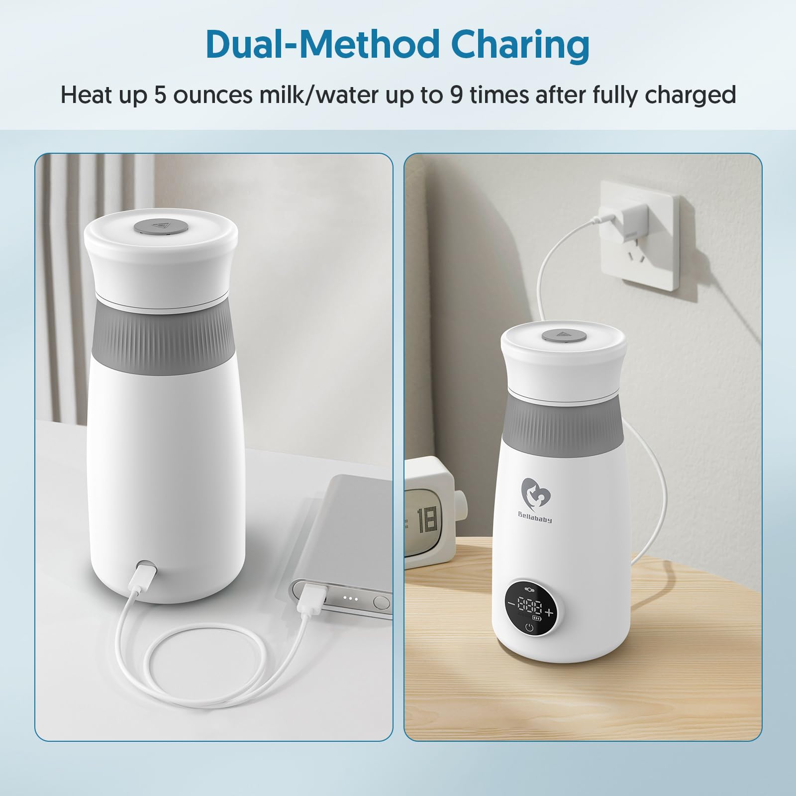 Snapklik.com : Portable Milk Warmer & Mixer, Cordless Travel Warmer For ...