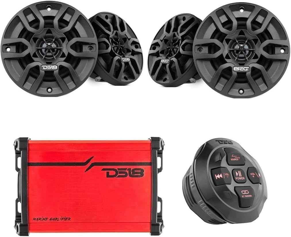 Amazon.com: DS18 Marine Speakers Bundle with Amplifier and Waterproof ...