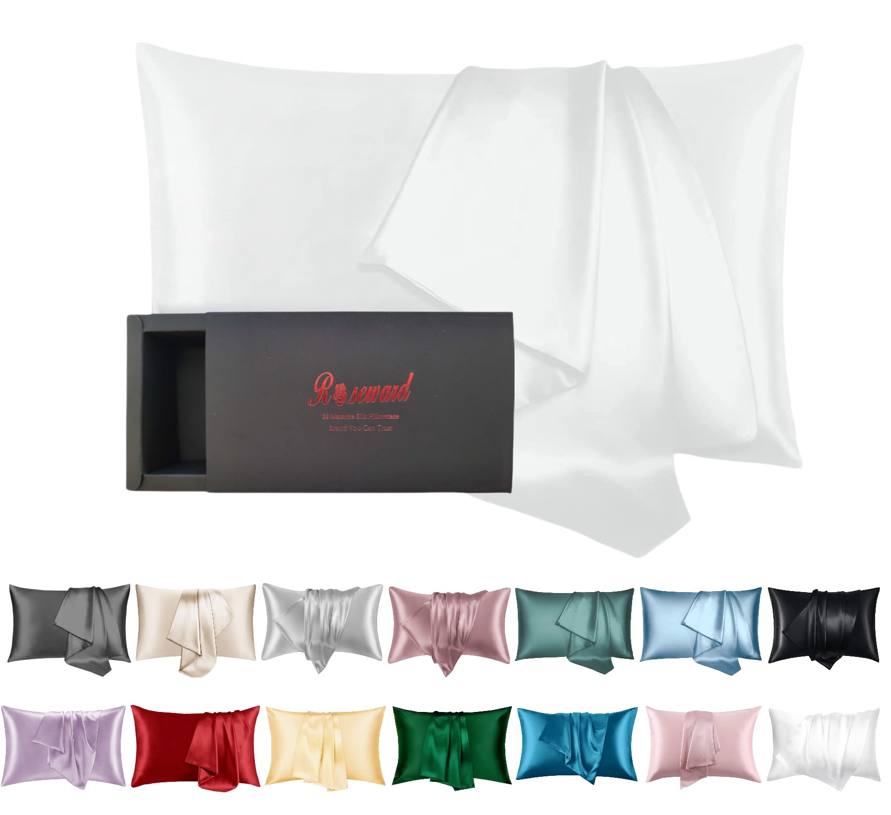 Amazon.com: Real 22 Momme Silk Pillowcase for Hair and Skin Made in USA ...