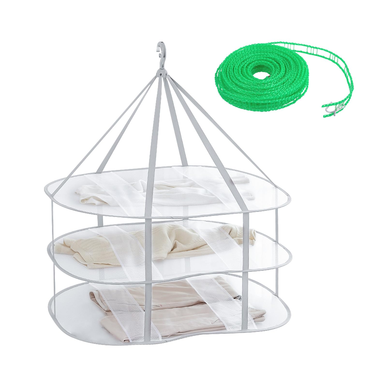 WisePoint Hanging Drying Net, 3 Layer Flat Drying Rack with a ...