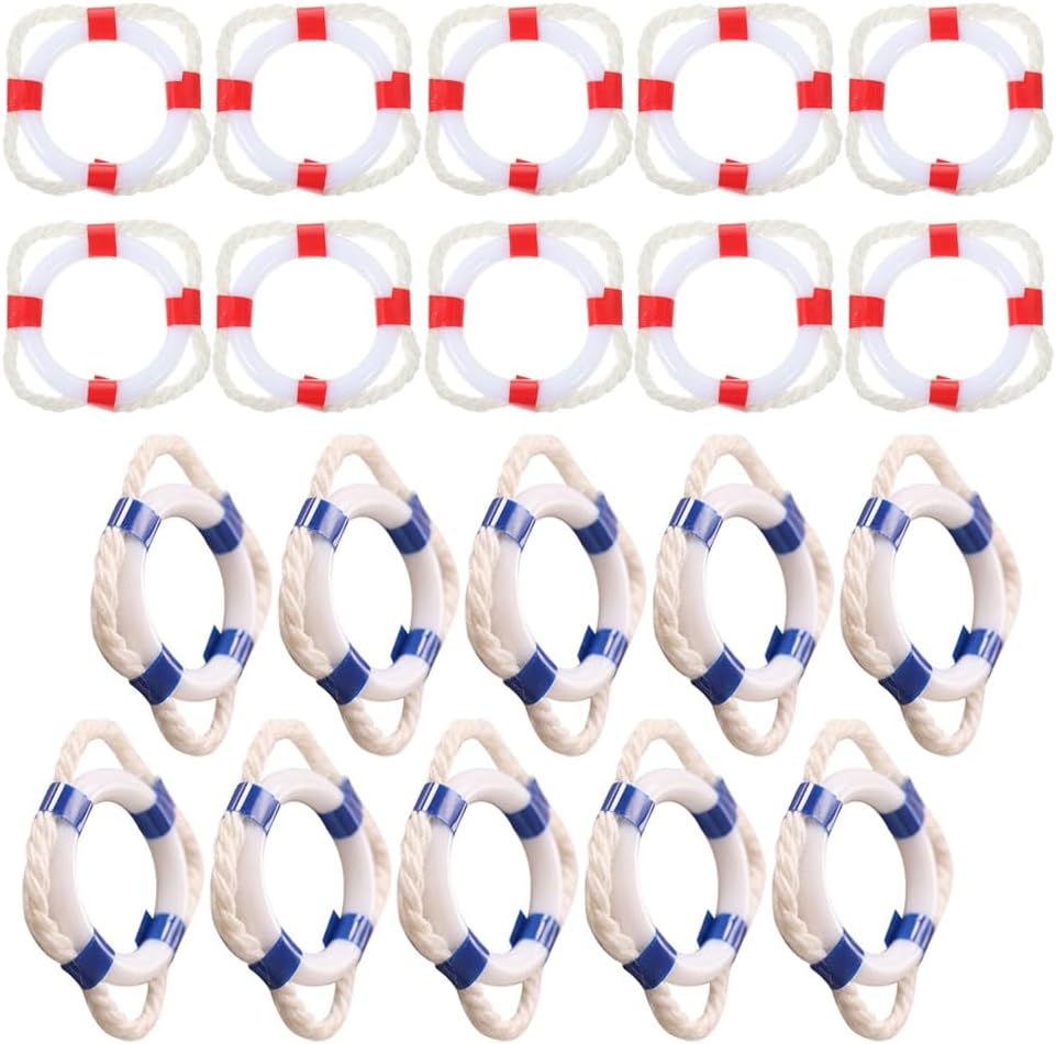 Amazon.com: LUOZZY 20 PCS Mini Life Ring Plastic Miniature Life Rings ...