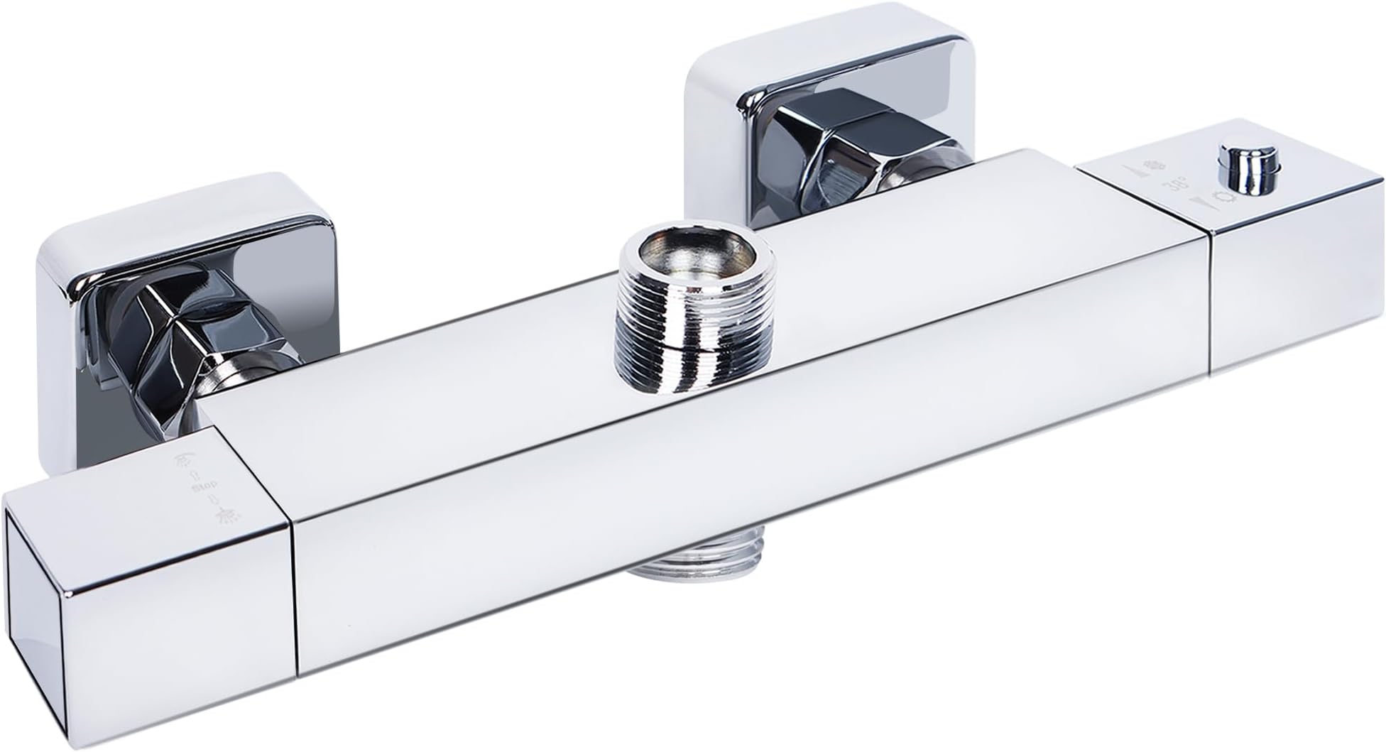 Ronvie Thermostatic Shower Mixer Bar Two Outlet, Wall Mounted Shower ...