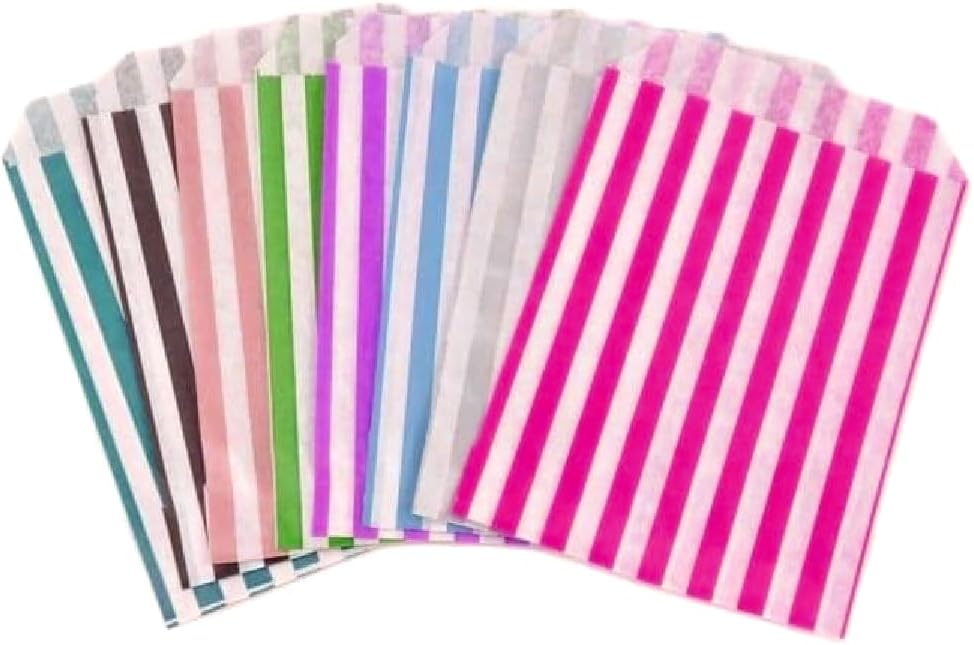 100 - Striped Candy Paper Bags for Sweet Flavor Buffet Wedding Cake ...