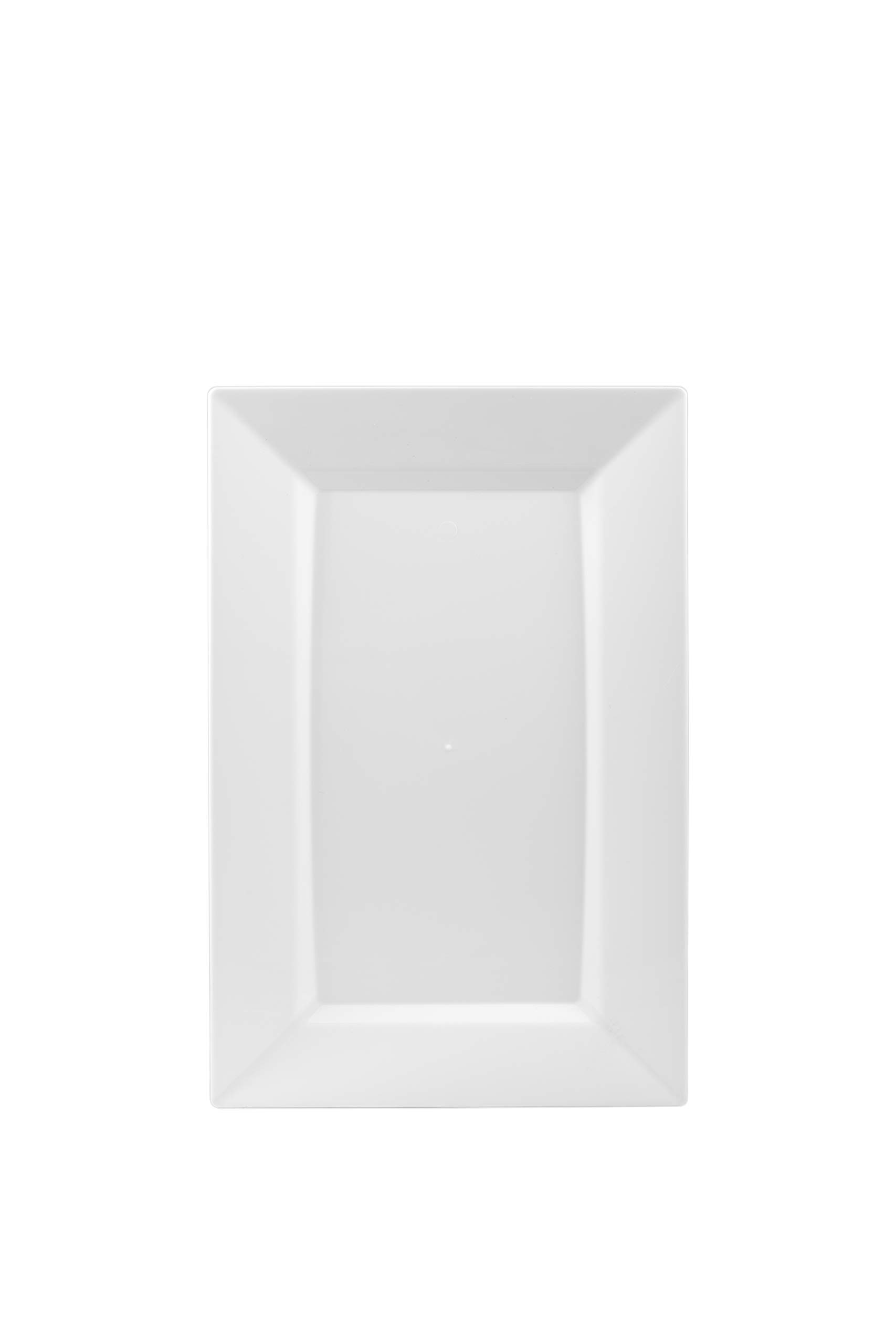 Amazon.com: Exquisite 9.5 Inch. White Rectangular Premium Plastic ...