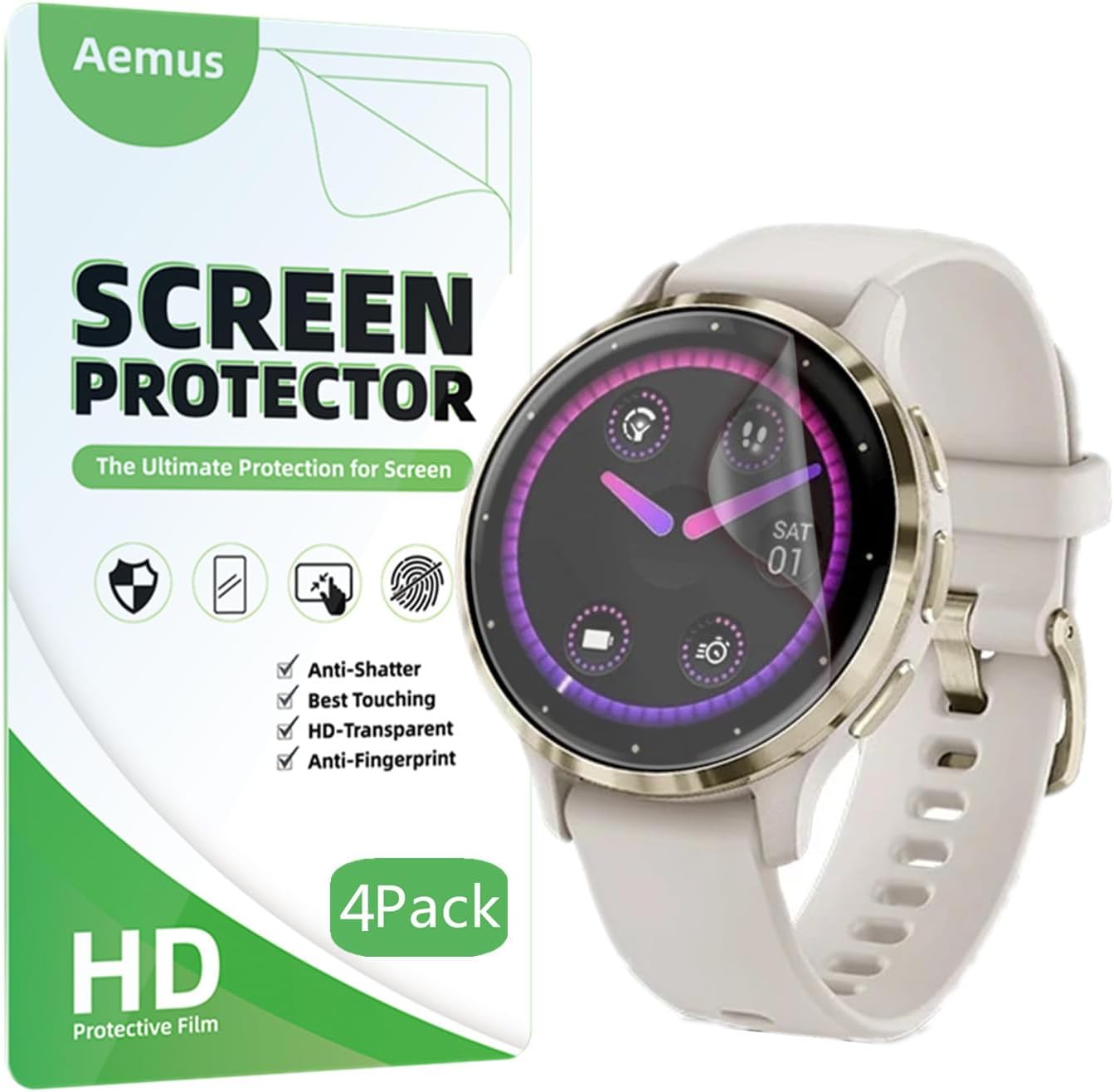 Amazon.com: MIHENCE Compatible for Garmin Venu 3 Screen Protector, 3D ...