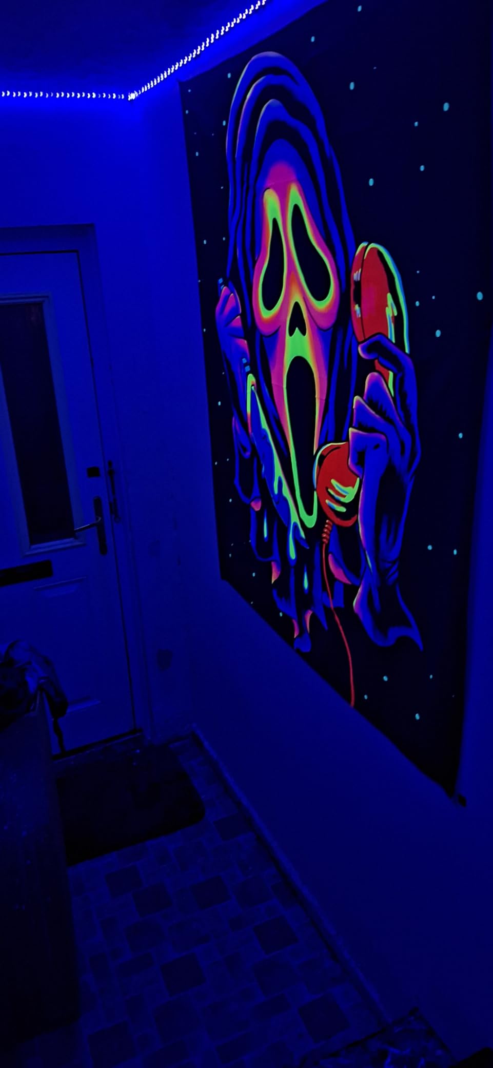 Simpkeely Blacklight Horror Face Tapestry, UV Reactive Ghost Wall ...