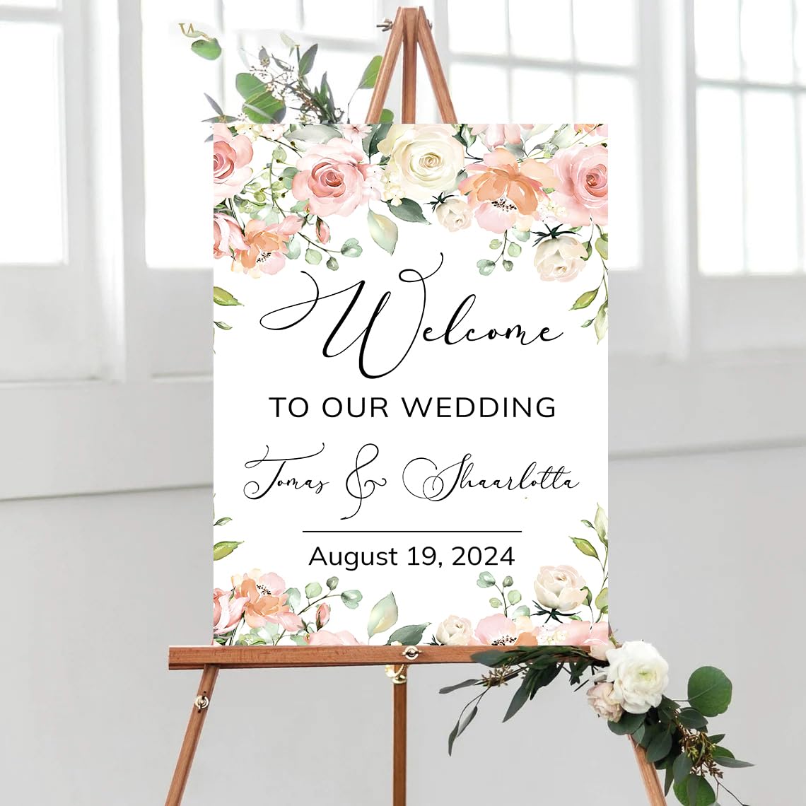 Amazon.com: Personalized Wedding Welcome Sign, Custom Wedding Sign ...