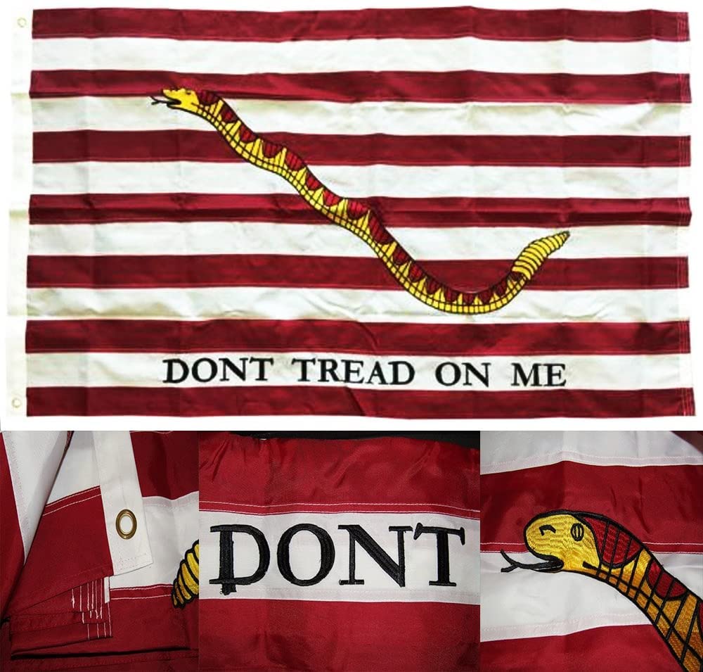 Amazon.com : 3'x5' 1st Navy Jack American flags Gadsden Dont Tread On ...