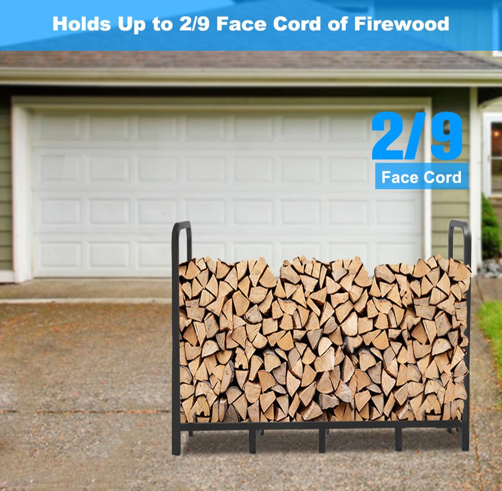 Snapklik.com : 5.3ft Firewood Rack Holder, Adjustable Heavy Duty Fire ...