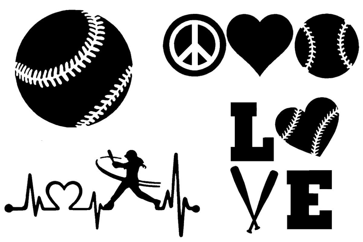 Softball Black And White Clipart