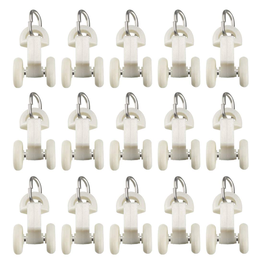 Amazon.com: uxcell Curtain Track Plastic Twin Wheel Carriers Drapery ...