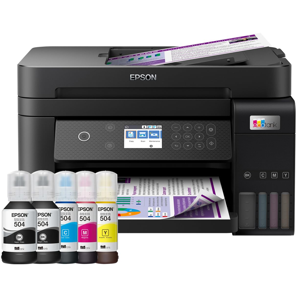 Epson Multifuncional L6270 EcoTank Tinta Continua 5 Tintas T504 ADF ...