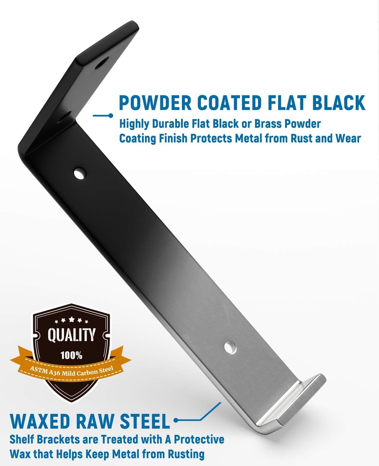 Snapklik.com : 8 Inch Shelf Brackets 4-Pack ,1/5 Inch Thick Heavy Duty ...