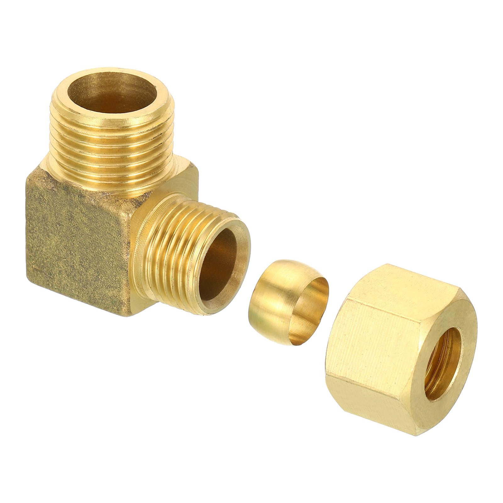 PATIKIL G1/2 Male x 12mm Tube OD Brass Compression Tube Fitting, 2 Pack ...