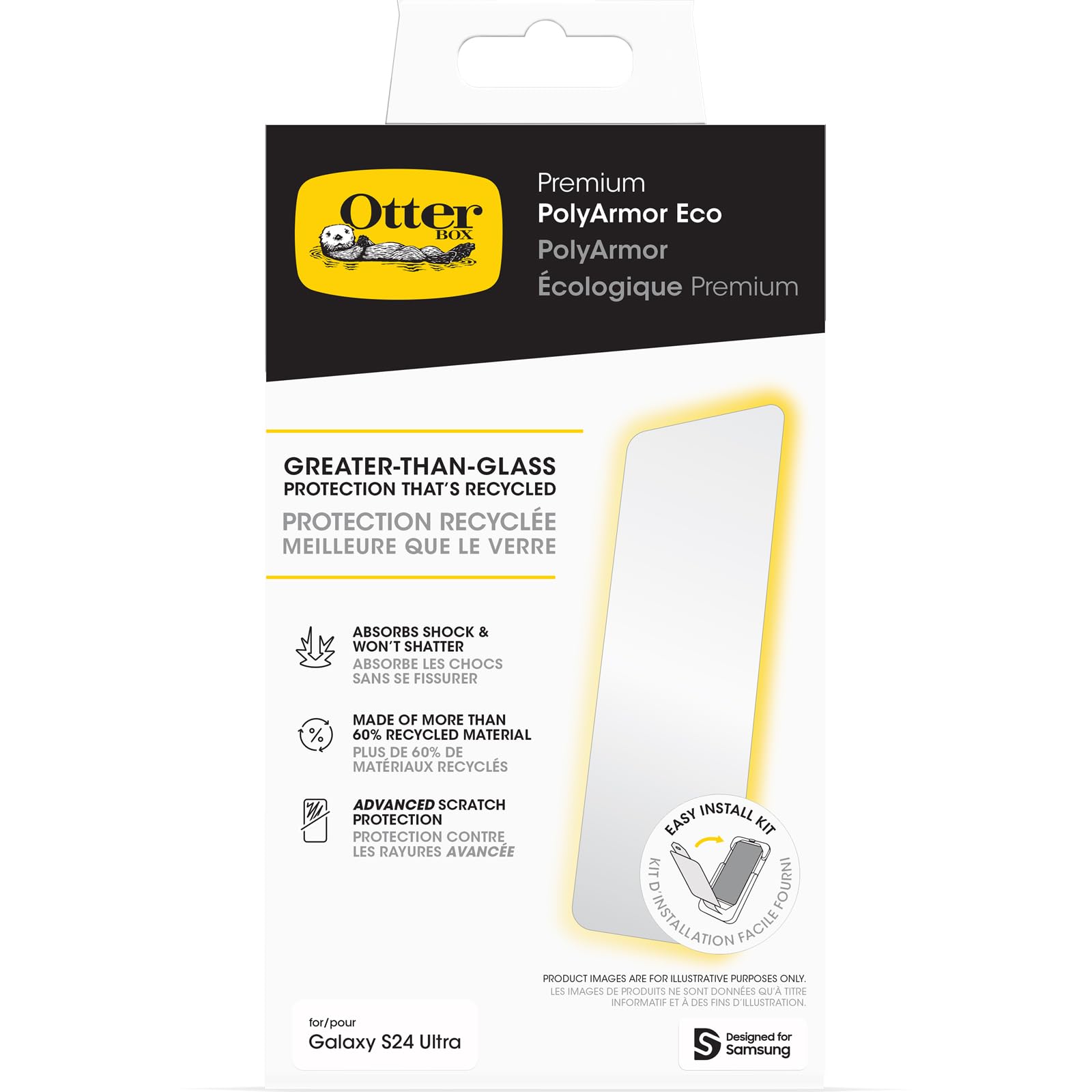 OtterBox Premium PolyArmor Eco Screen Protector for Samsung Galaxy S24 ...