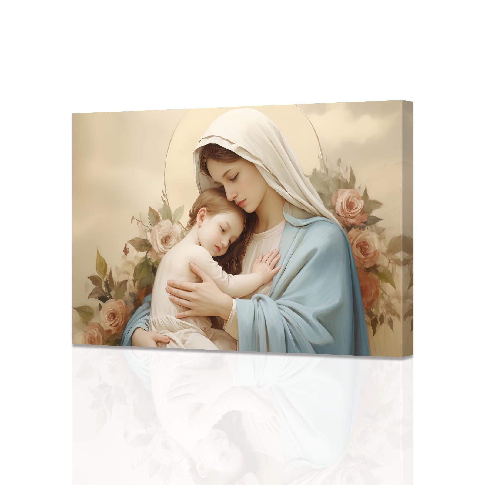 Amazon.com: DOARTDO Virgin Mary Wall Art Catholic Wall Pictures Saint ...