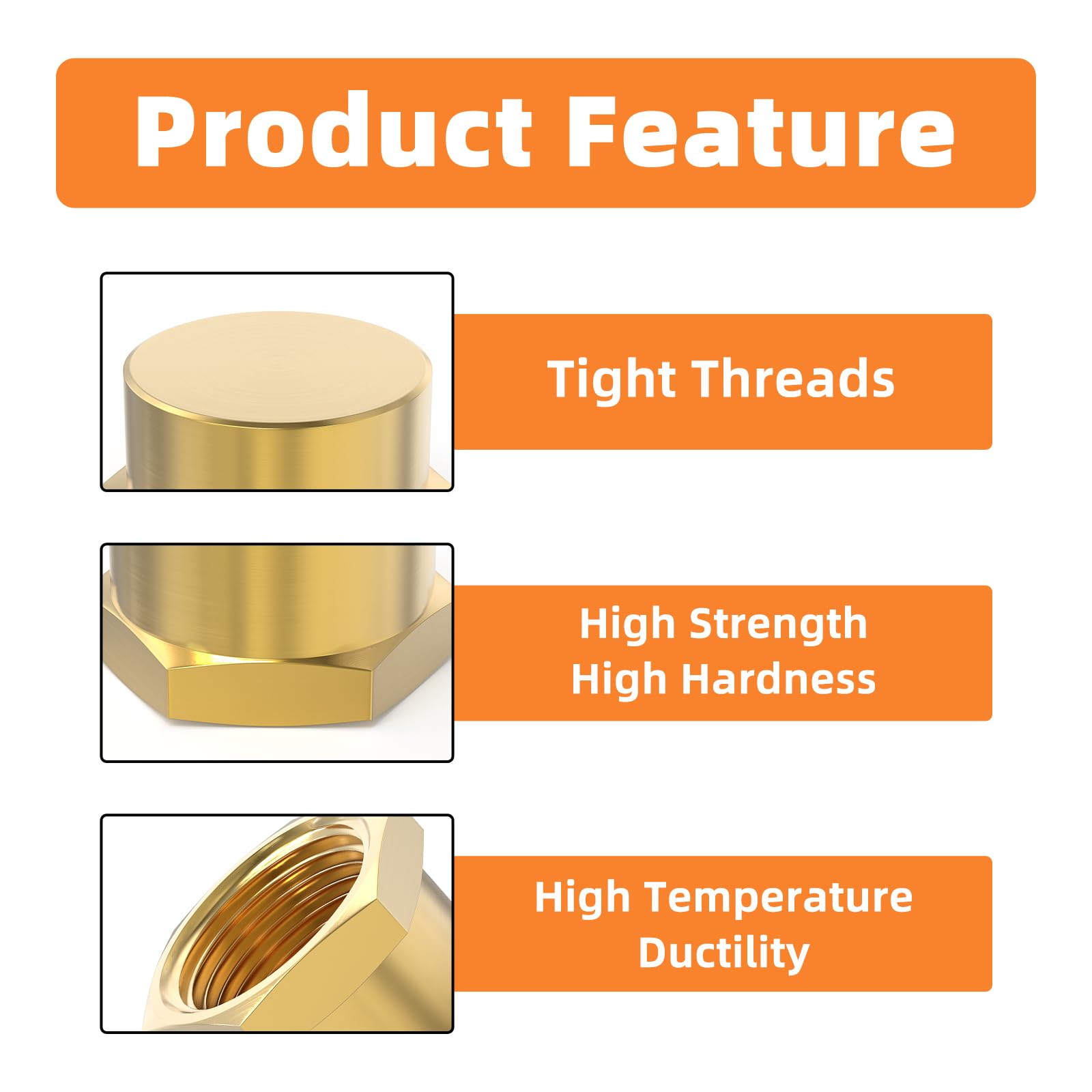 Snapklik.com : 3/4"NPT Brass Pipe Cap, NPT Female Thread Socket Pipe ...