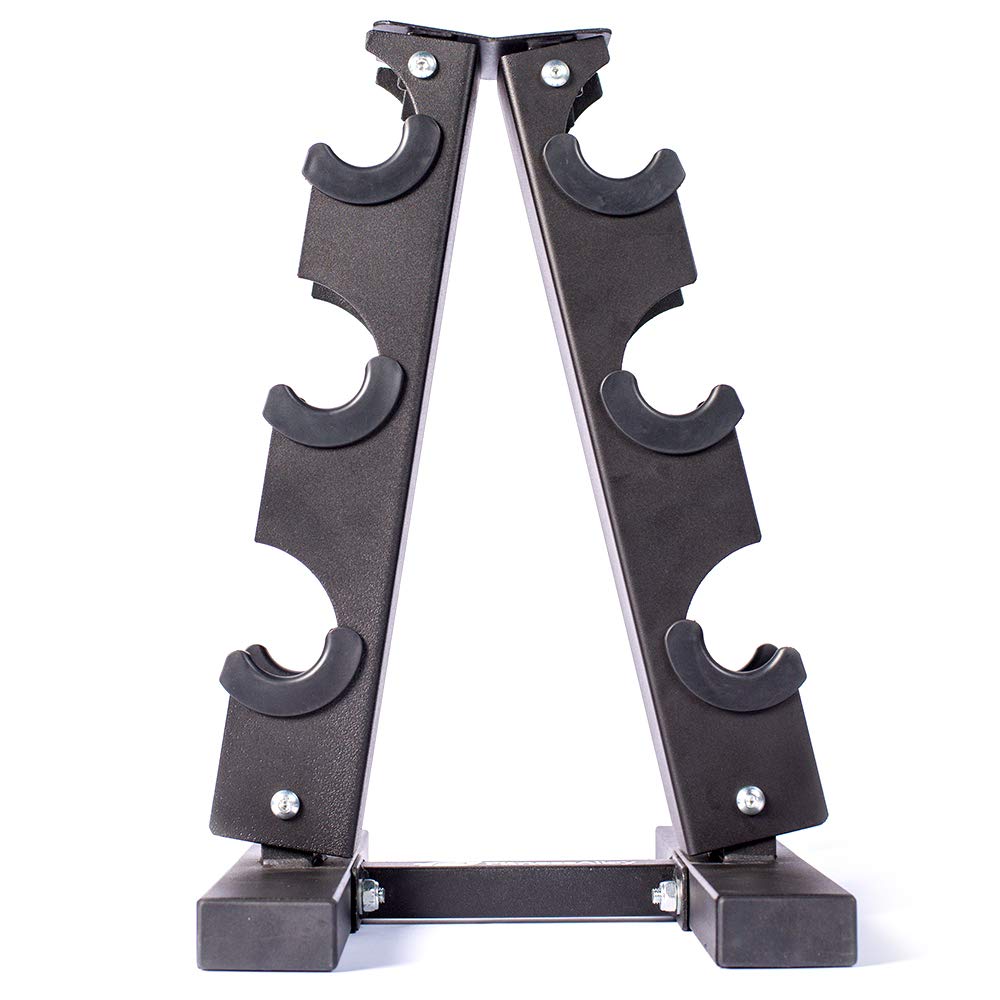 Fitness Alley Steel Dumbbell Rack - 3 Tier Weight Holder & 3 Tier ...