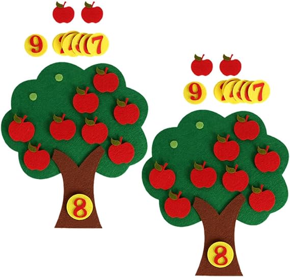 Amazon.com: MAGICLULU 2 Sets Apple Tree Numbers Tree of Apples Wall ...