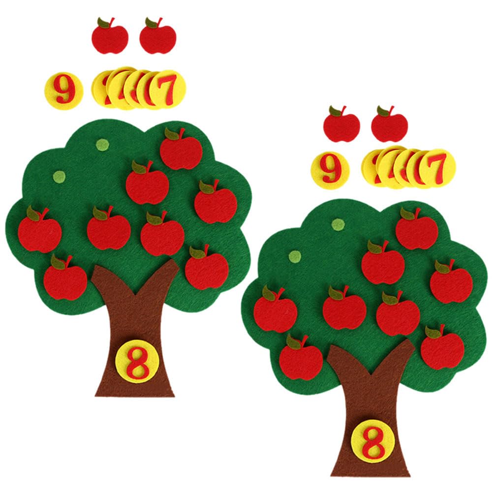 Amazon.com: MAGICLULU 2 Sets Apple Tree Numbers Tree of Apples Wall ...