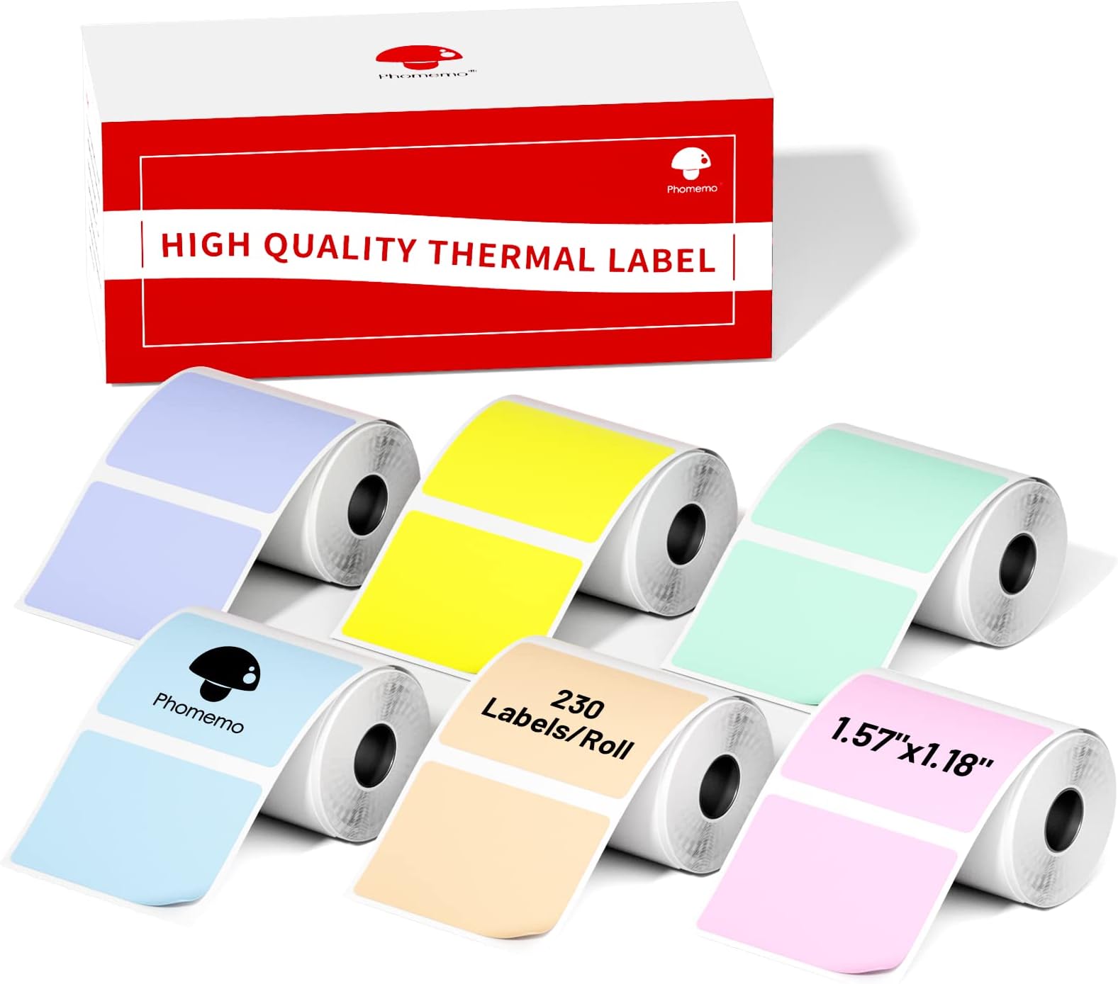 Amazon.com: Phomemo Sticker Labels 1.57"x1.18"(40x30mm) 6 Rolls, for ...