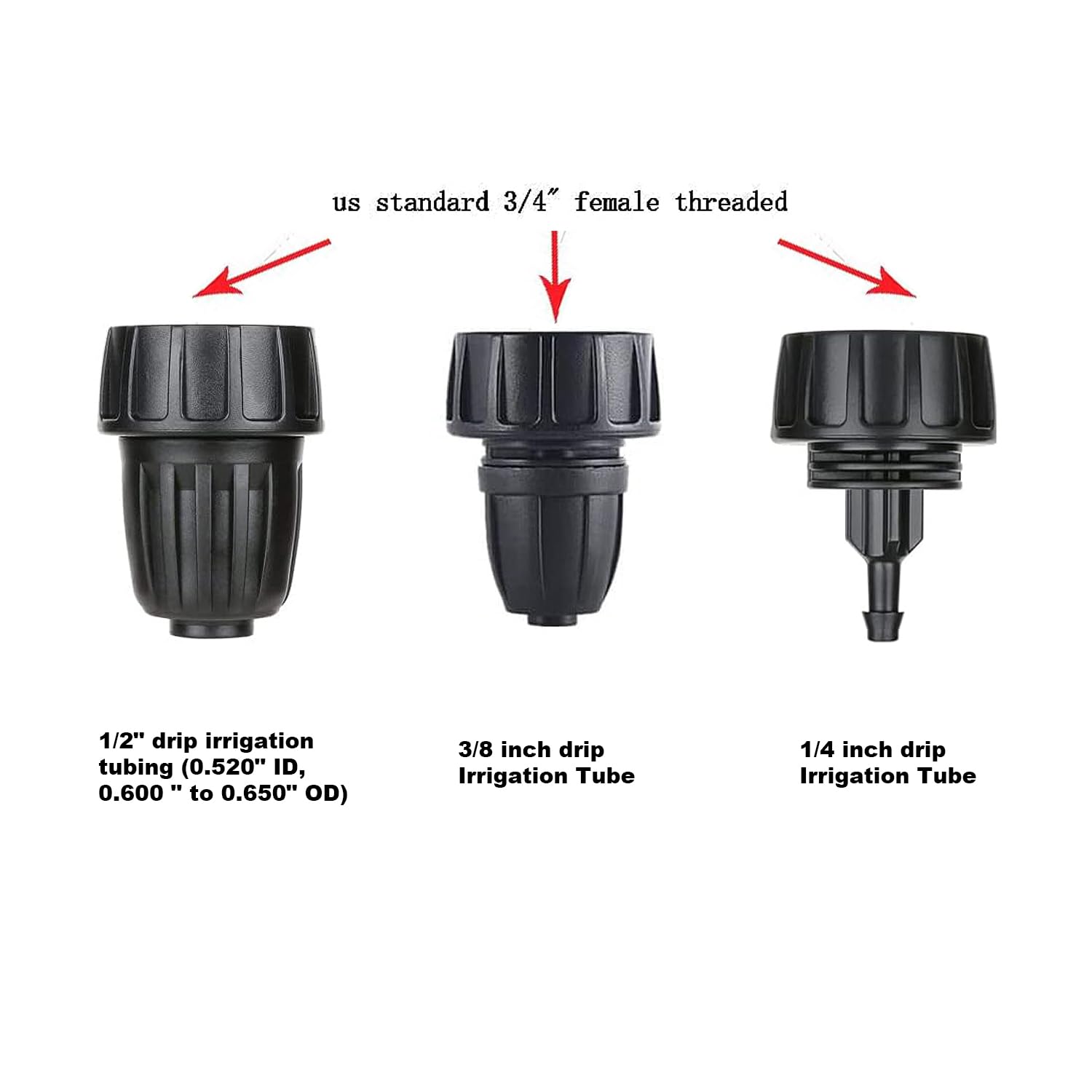 Snapklik.com : Drip Irrigation Fittings 9 Pack - 1/4", 3/8", 1/2 ...