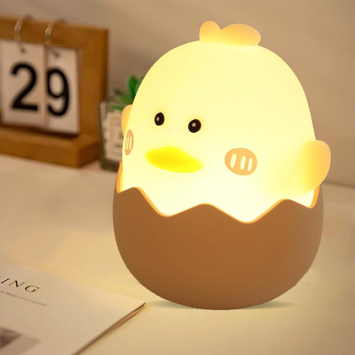 JUAUO Night Light Kids, LED Cute Rechargeable Baby Squishy Night Light ...
