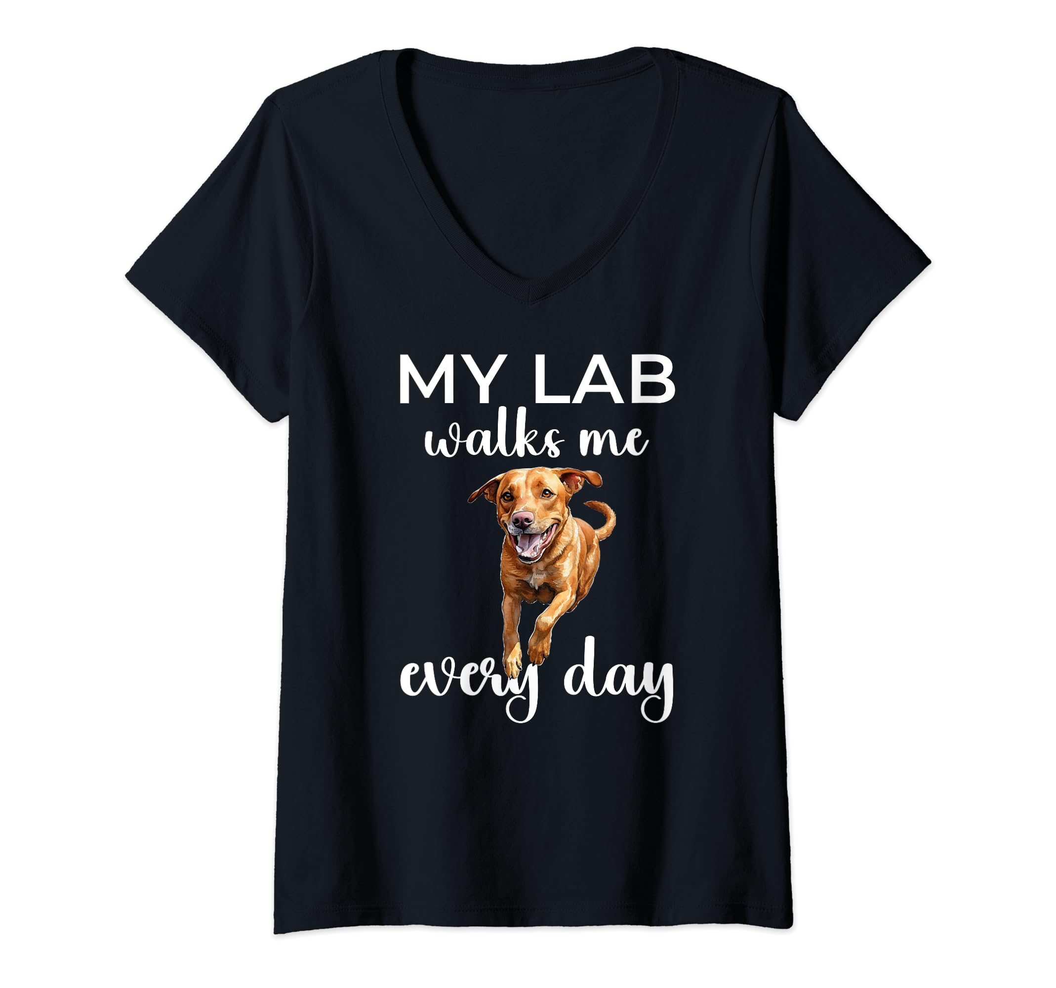 Womens Fox Red Lab Walking Labrador Retriever Mom V-Neck T-Shirt ...