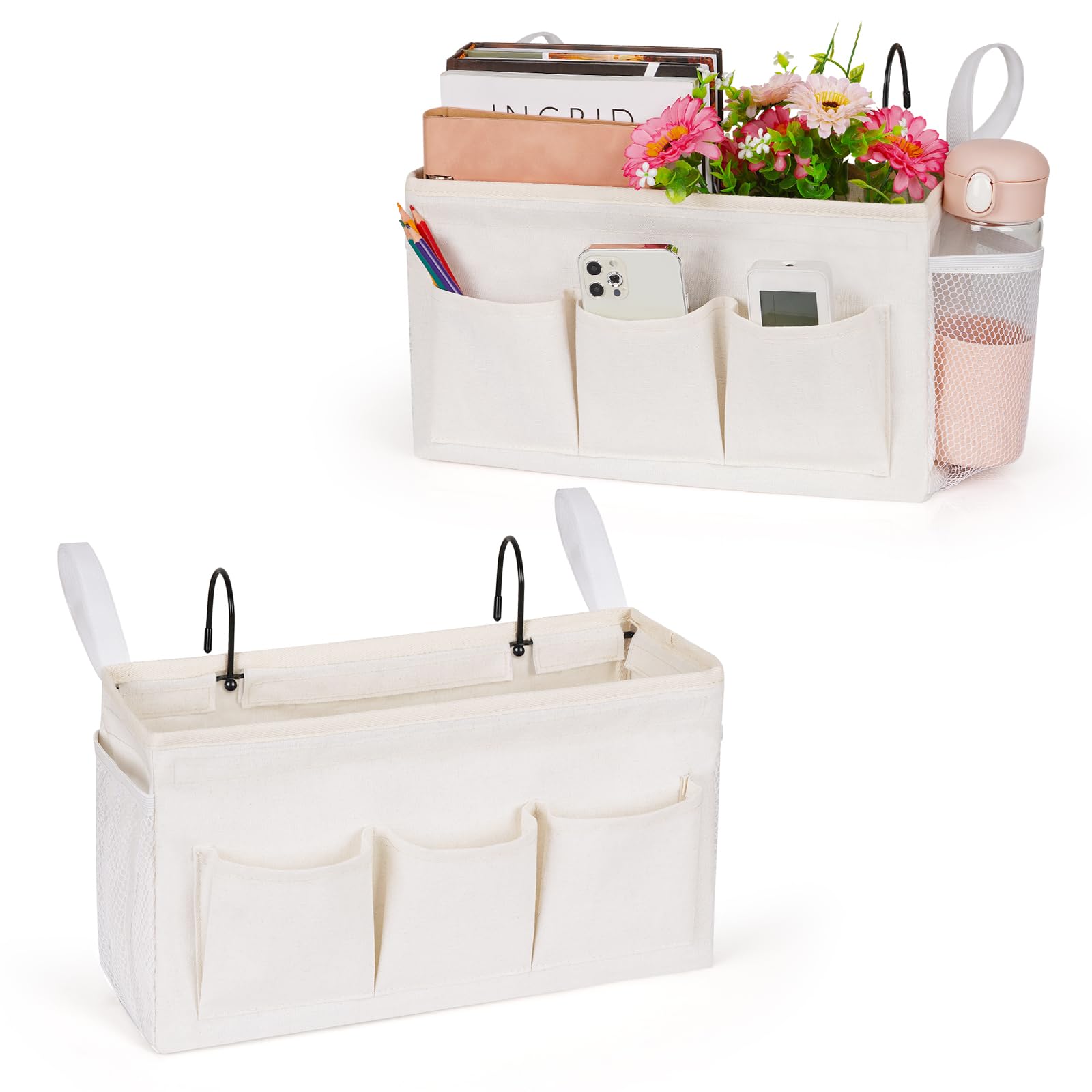 Amazon.com: Lilithye Bedside Caddy Bedside Organizer Bedside Storage ...