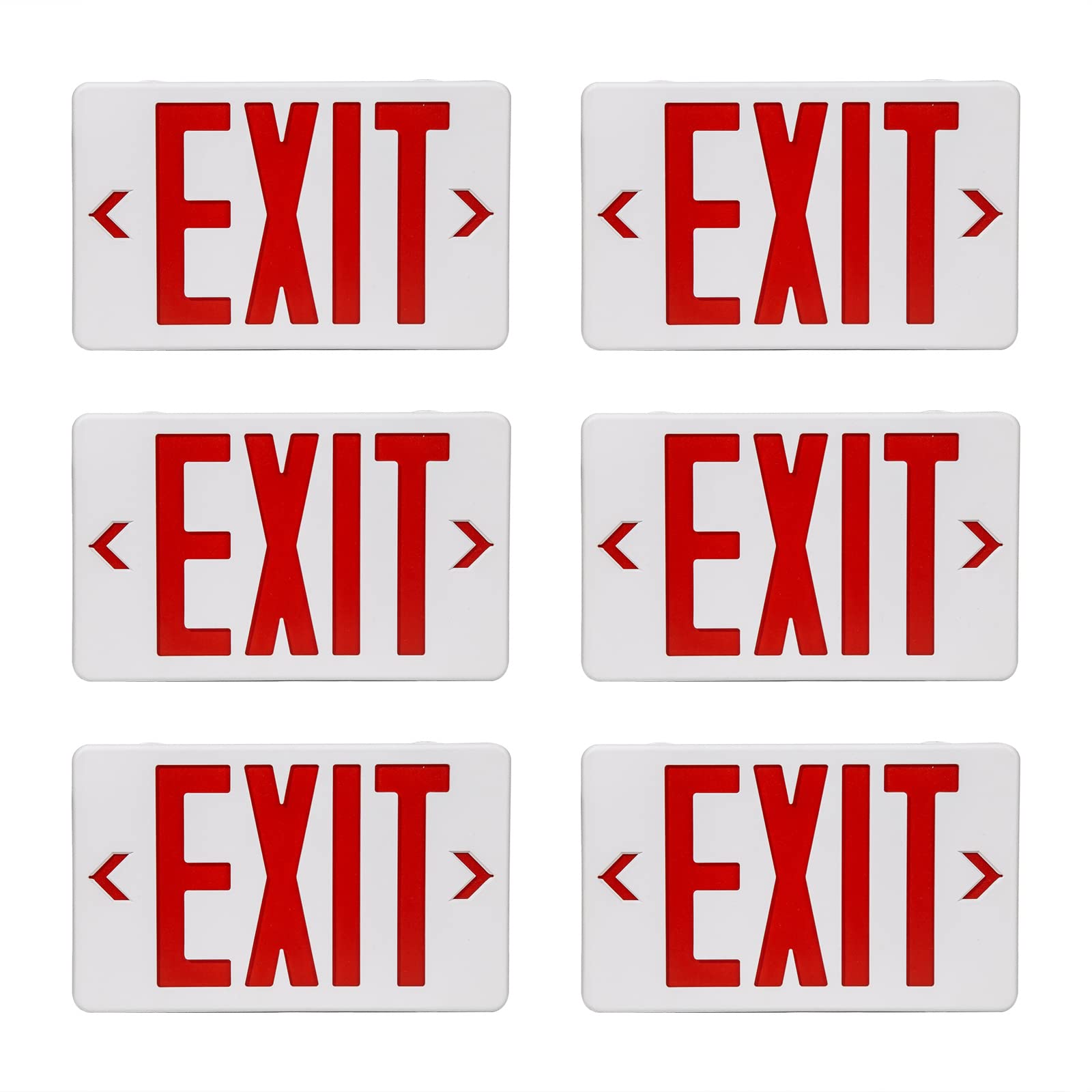 TANLUX Red Exit Sign, LED Emergency Exit Light with Battery Backup, UL ...