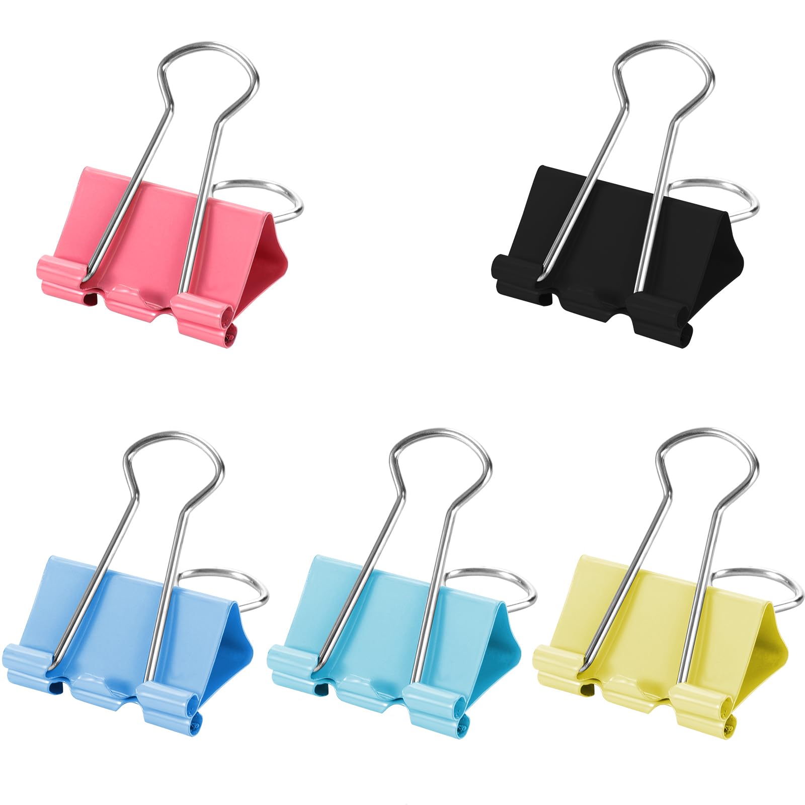 Binder Clips 41mm Colored Bulldog Clips Foldback Clips 12Pcs Large ...