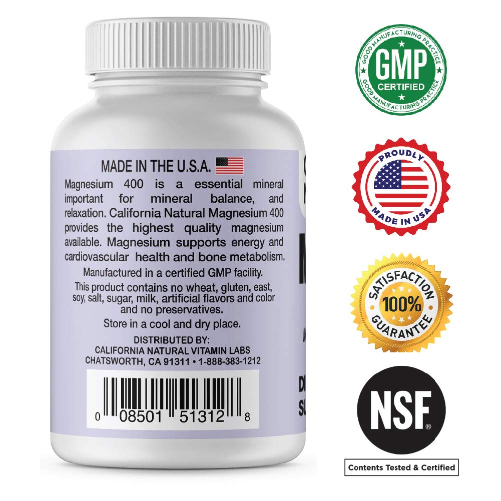 Magnesium 400 - California Natural - Powerful Magnesiu...B0845TXVFJ ...