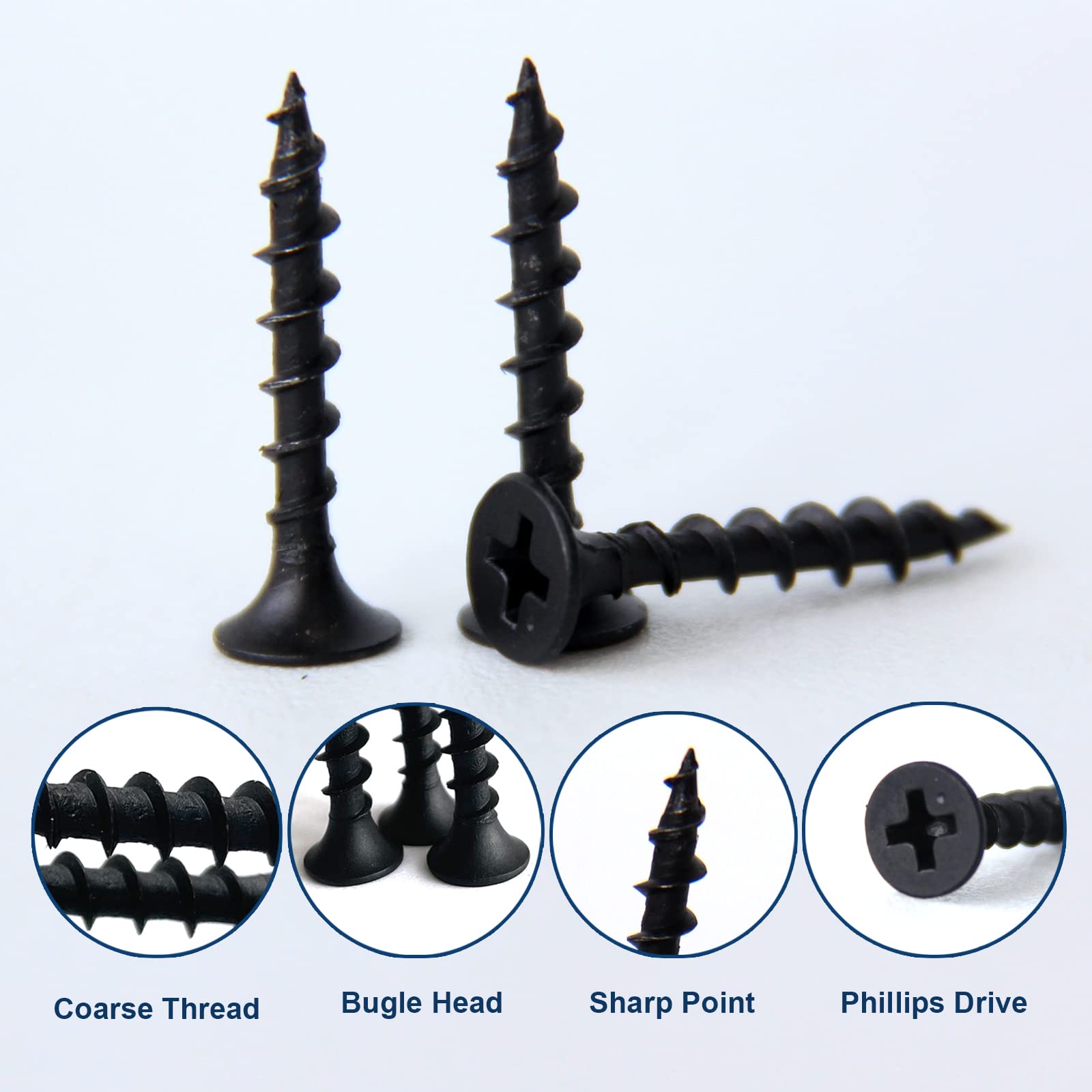 Snapklik.com : FASTENER TREE #6x1 Drywall Screws Coarse Thread Bugle ...