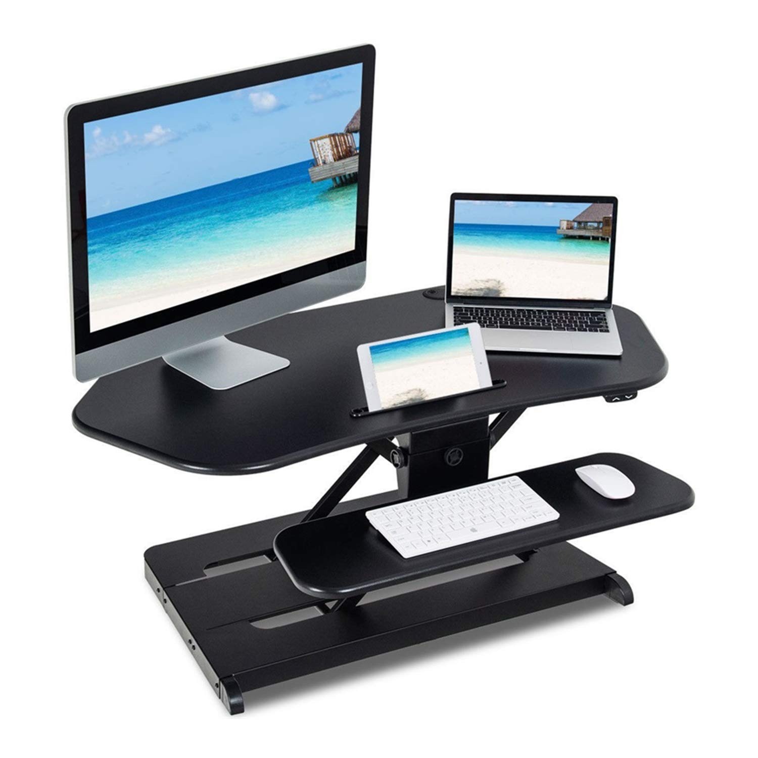 Amazon.com: Stand Up Desk Converter Riser Ergonomic Height Adjustable ...