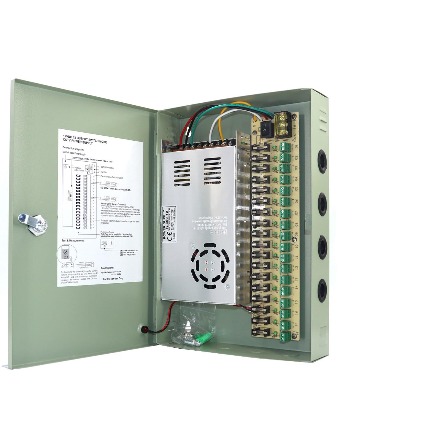 Amazon.com: AOMUCH 18 Channel 12 Volt DC Output 30A Camera Distributed ...