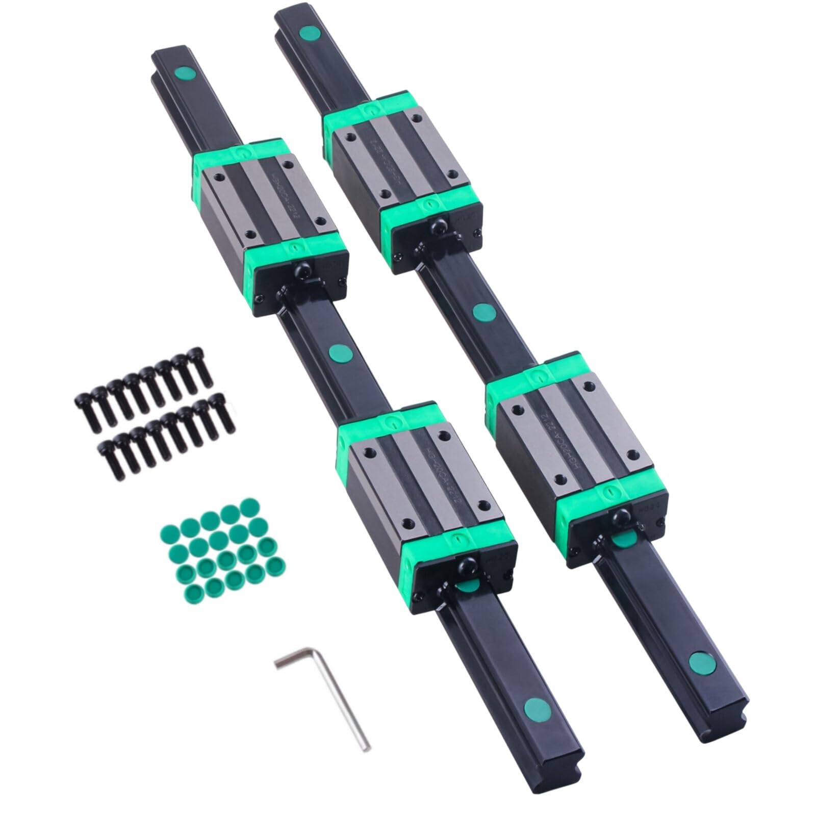 Snapklik.com : CNCYEAH Linear Guide Rail 2PCS HGR20 500mm Black Linear Slide Rail Guide Rail ...