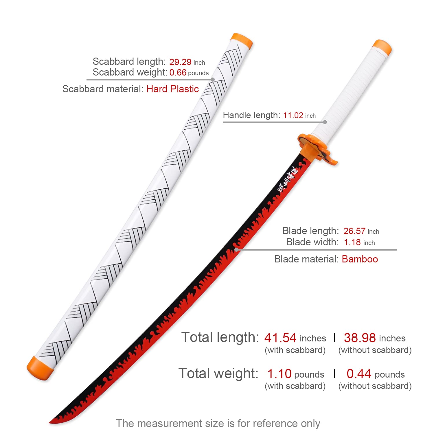 Buy Zisu Demon Slayer Sword, About 41 inches, Hashira Pillars ...