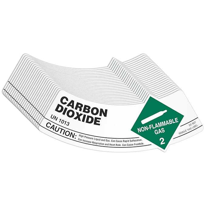 SmartSign "Carbon Dioxide - Non-Flammable Gas" Pack of 25 Gas Cylinder ...