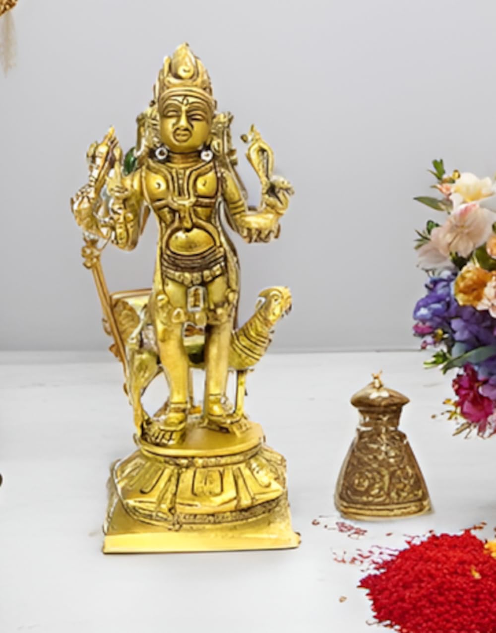 Buy Purpledip Brass Idol Kaal Bhairava (Mahakala Bahirav): Hindu ...