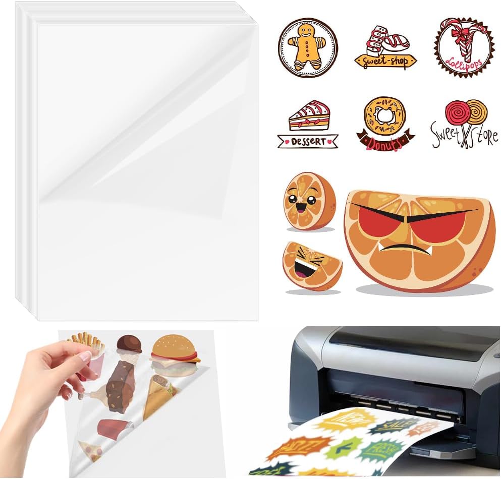 ADERTOS 30PCS Papier Autocollant Transparent, Papier Autocollant ...