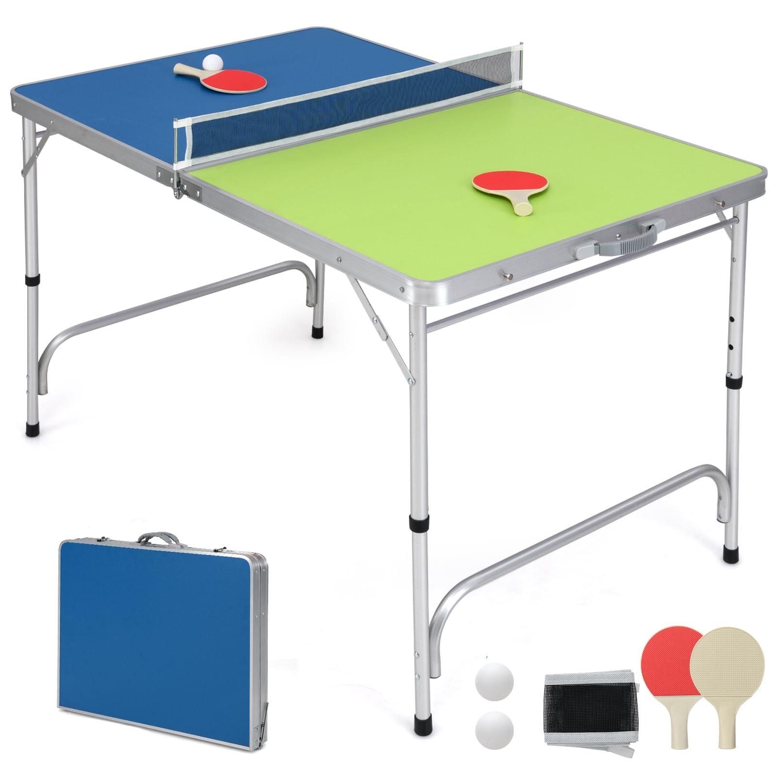 Amazon.com : Goplus Foldable Ping Pong Table, 100% Preassembled Mini ...